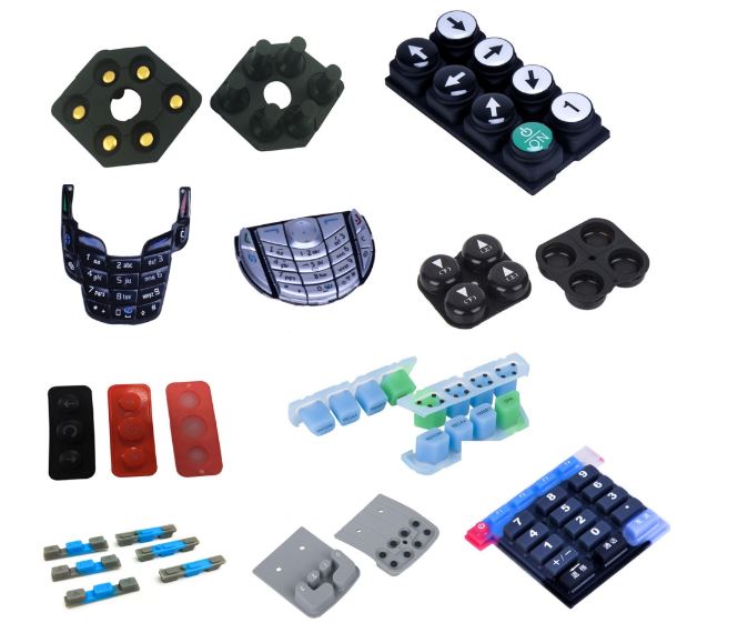 Epoxy Coating Silicone Rubber Keyboard Keys With Carbon Pellets